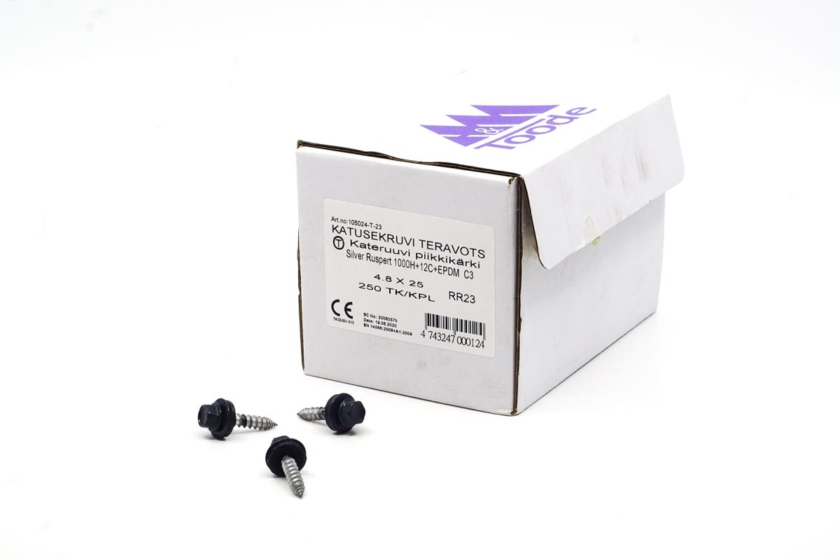 Kateruuvi JanLa RR23 4,8 x 25 mm tummanharmaa 250 kpl | bauhaus.fi